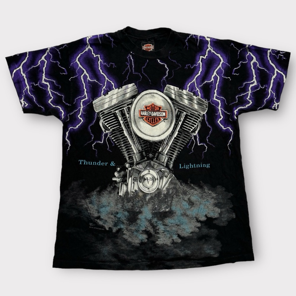 Harley-Davidson Vintage Thunder & Lightning Tee - Gem